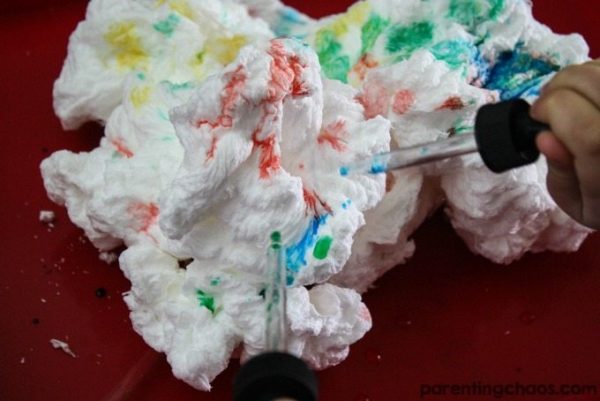Color Mixing with Microwaved Soap Clouds
