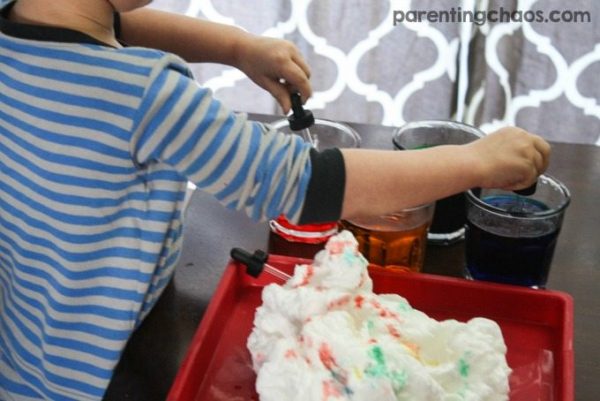 Color Mixing with Microwaved Soap Clouds