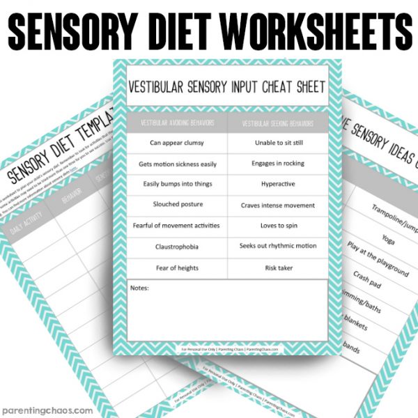 Create a Sensory Diet at Home with this Free Printable Workbook