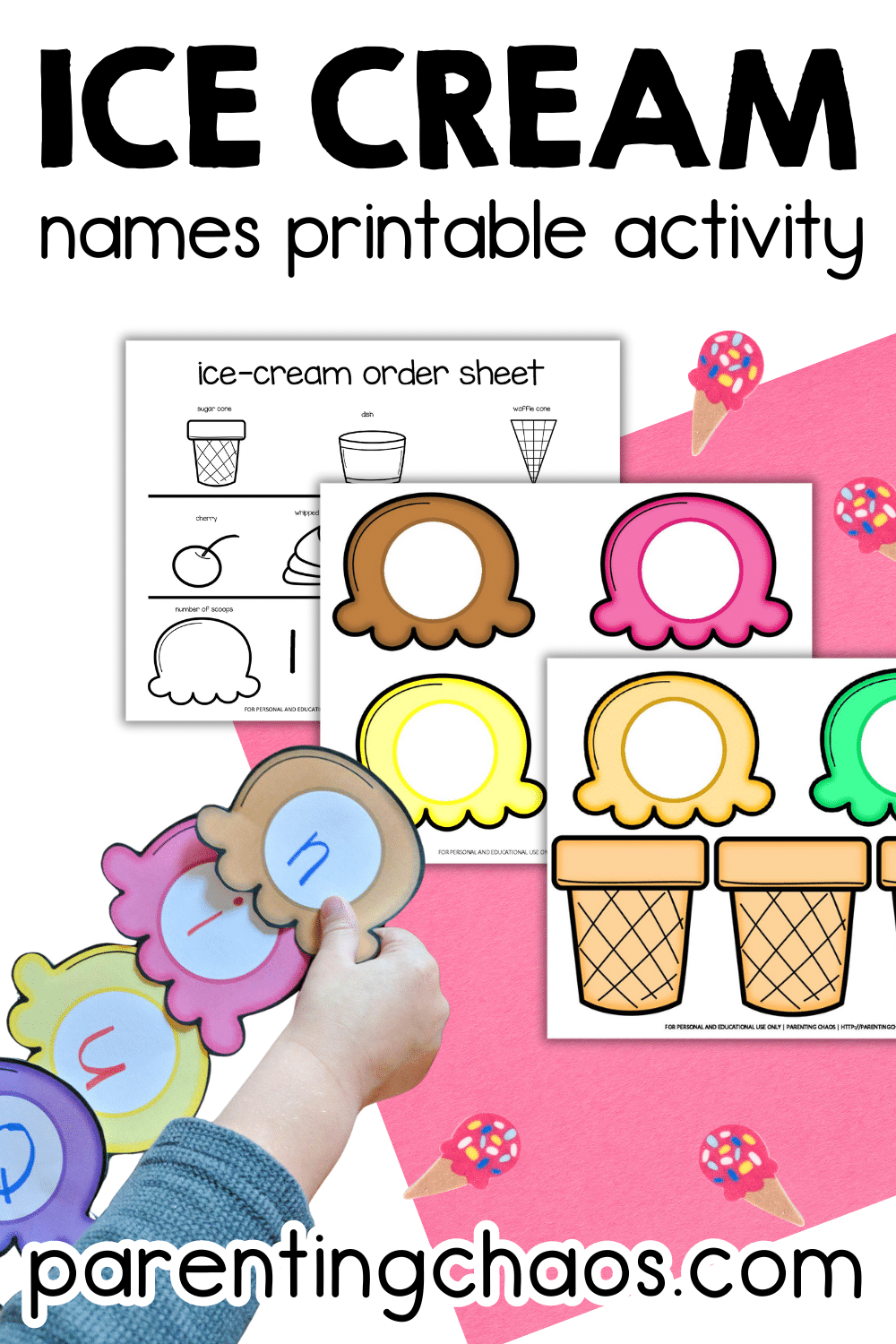 Deliciously Fun Ice-Cream Scoop Name Printable for Kids! ⋆ Parenting Chaos