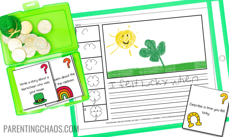St. Patrick's Day Directed Drawing with Writing Prompts