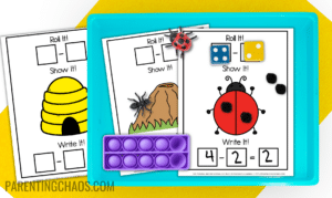 Printable Insect Addition and Subtraction Math Mats