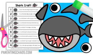 Shark Cut and Paste Craft for Kids: Visual Directions Included ⋆ ...