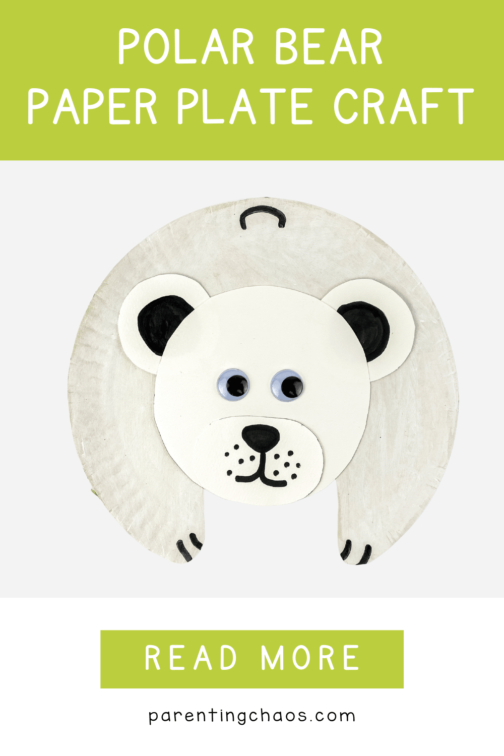 Polar Bear Paper Plate Craft ⋆ Parenting Chaos