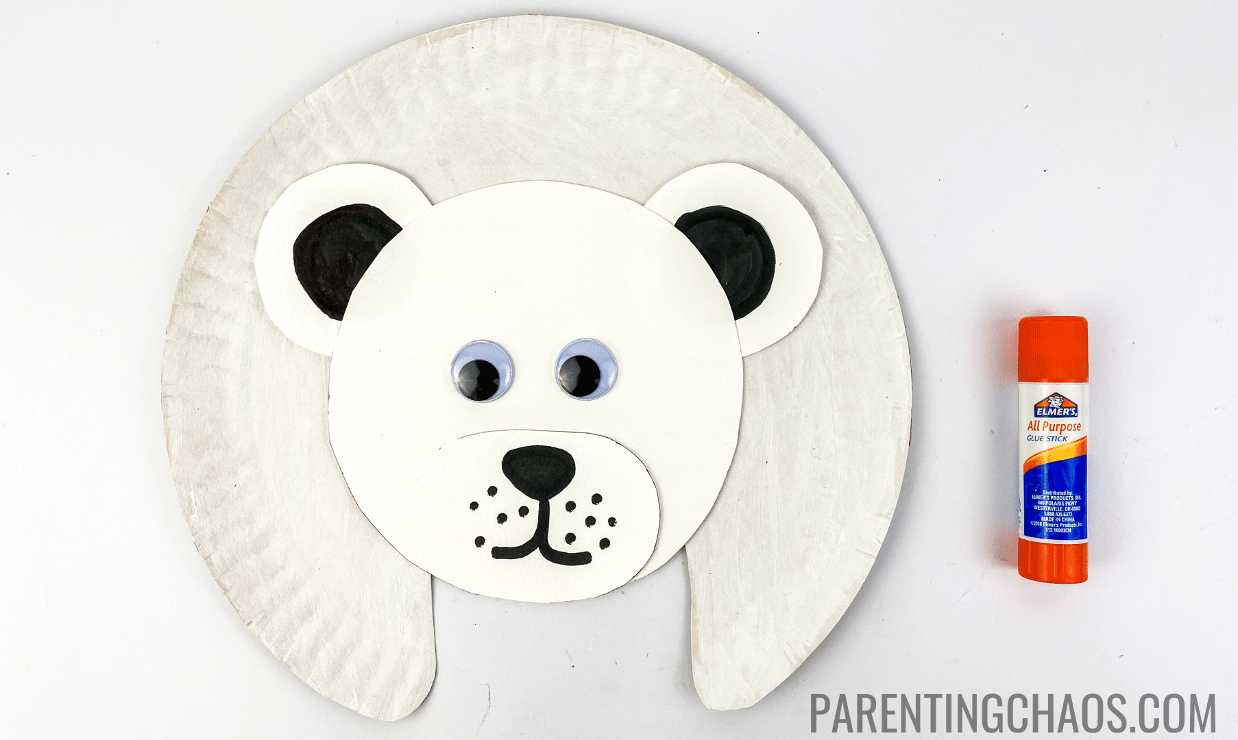 Polar Bear Paper Plate Craft ⋆ Parenting Chaos