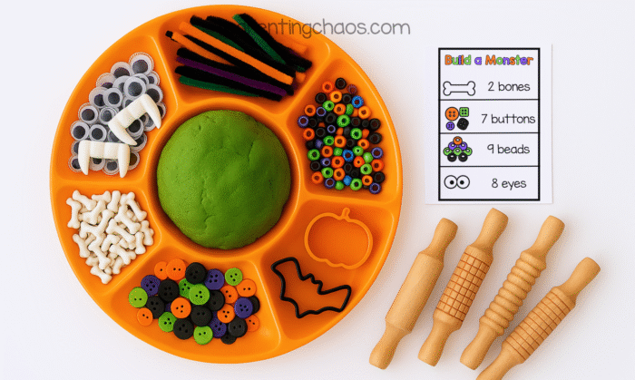 Build a Monster Play Dough Tray ⋆ Parenting Chaos