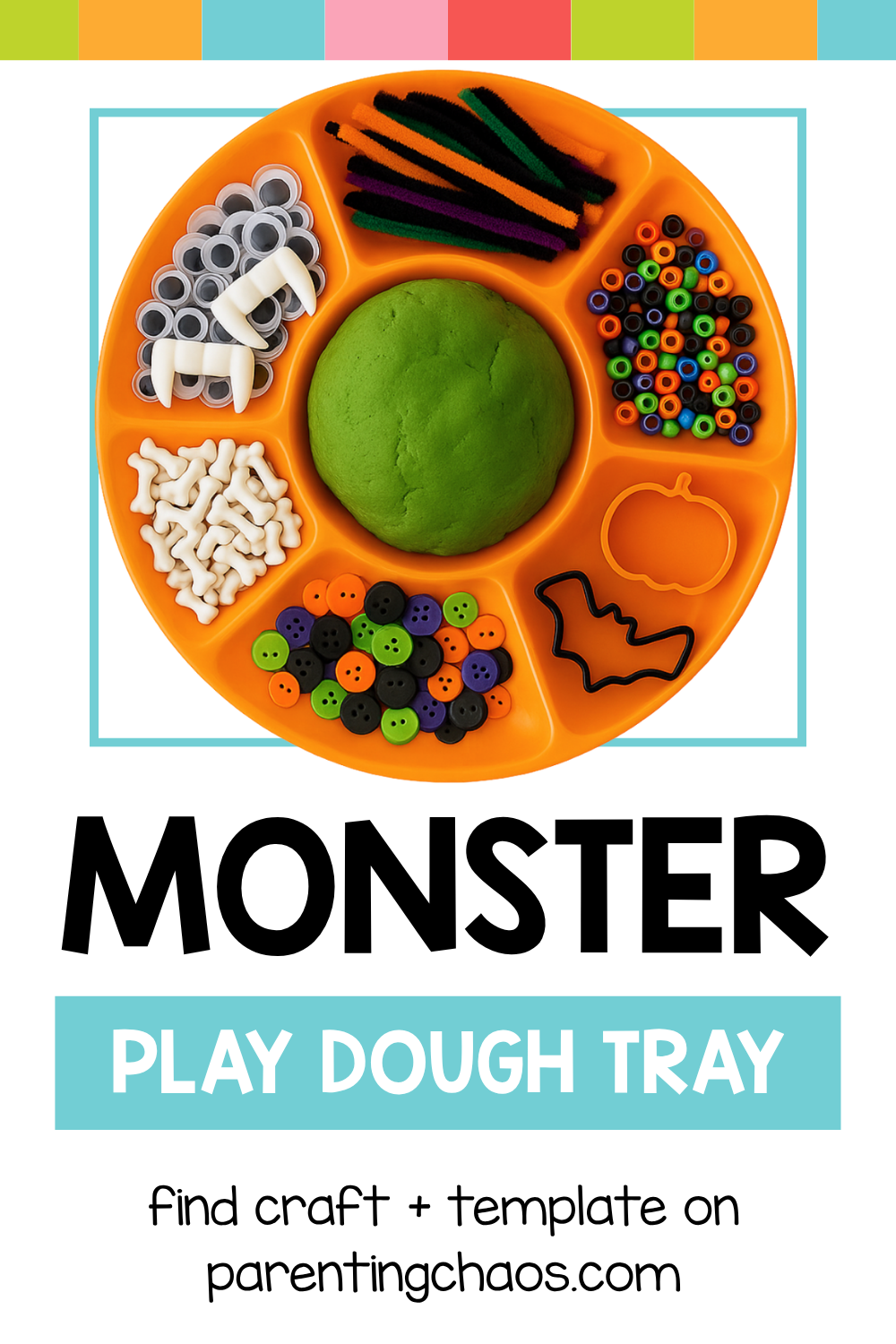 Build a Monster Play Dough Tray ⋆ Parenting Chaos