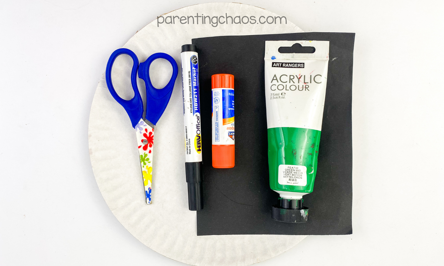 Frankenstein Paper Plate Mask ⋆ Parenting Chaos