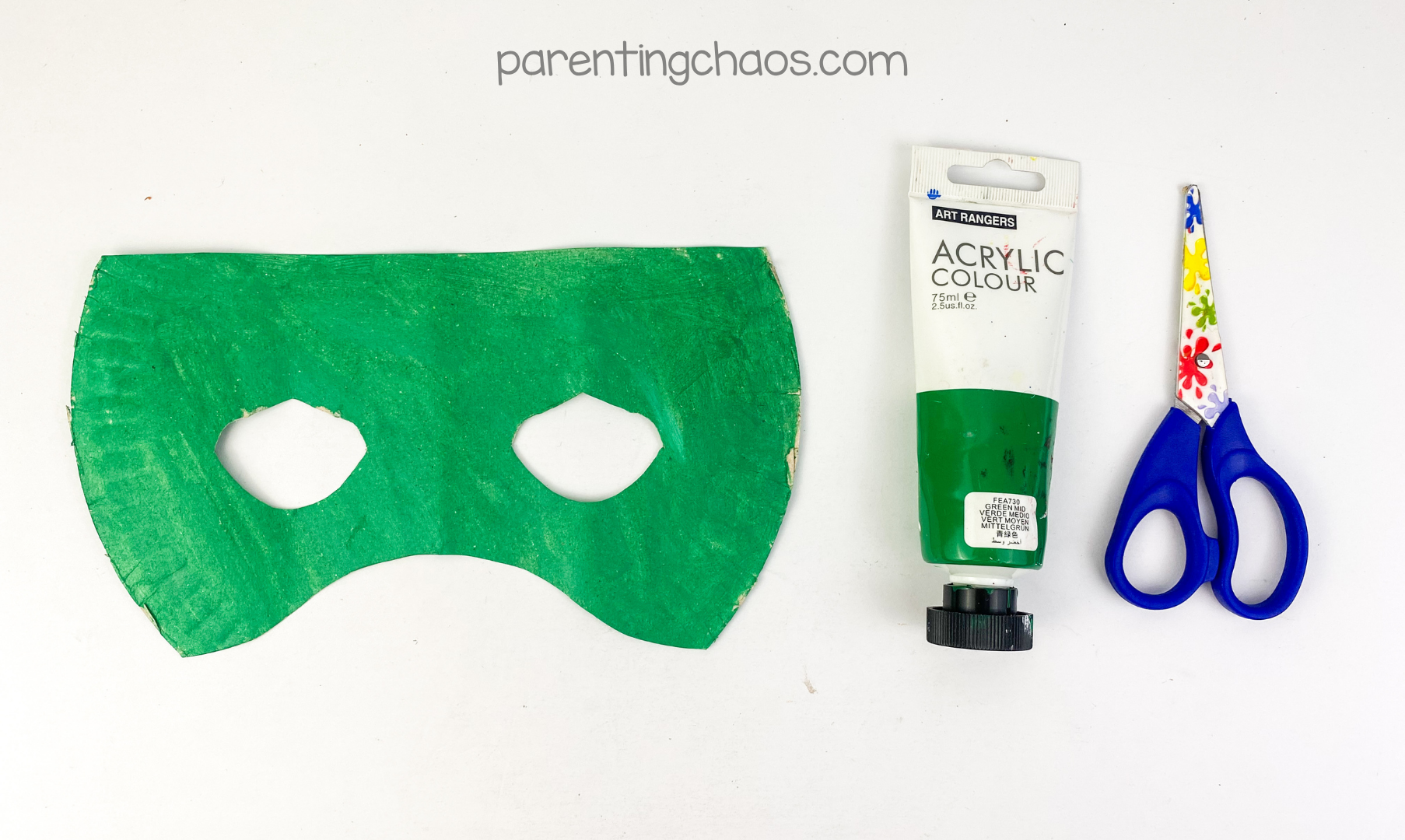 Frankenstein Paper Plate Mask ⋆ Parenting Chaos