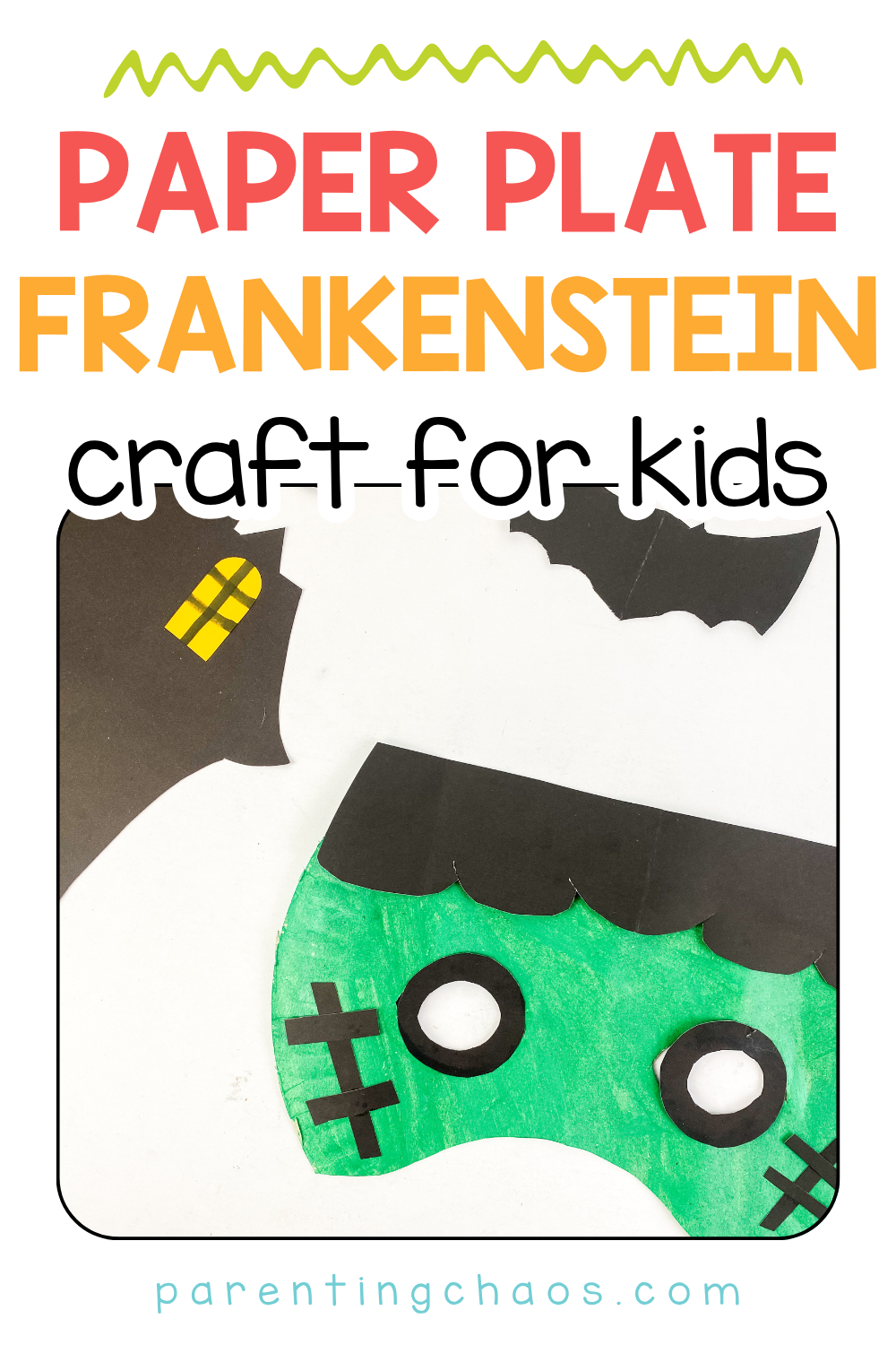 Frankenstein Paper Plate Mask ⋆ Parenting Chaos