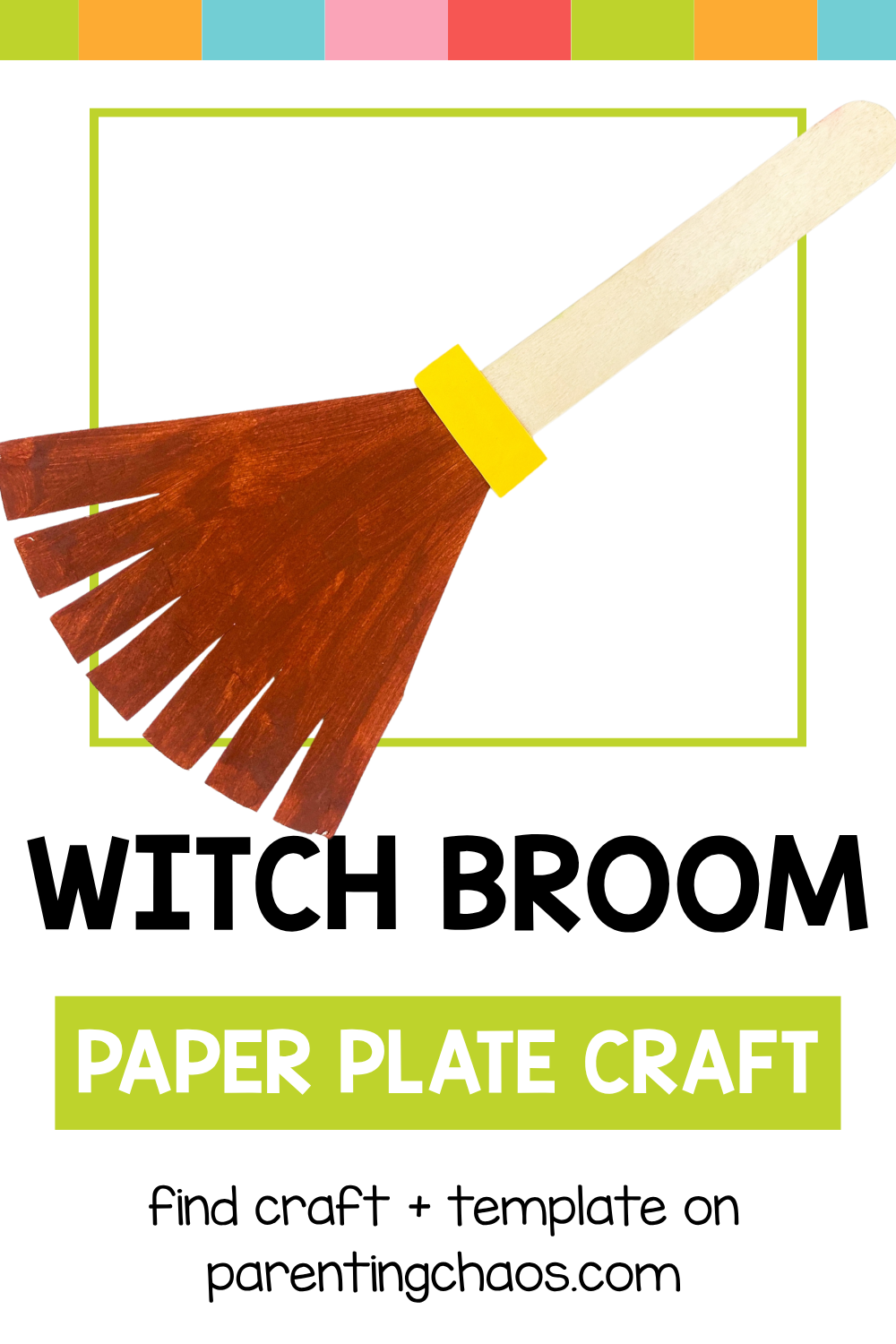 Witch Broom Paper Plate Craft ⋆ Parenting Chaos