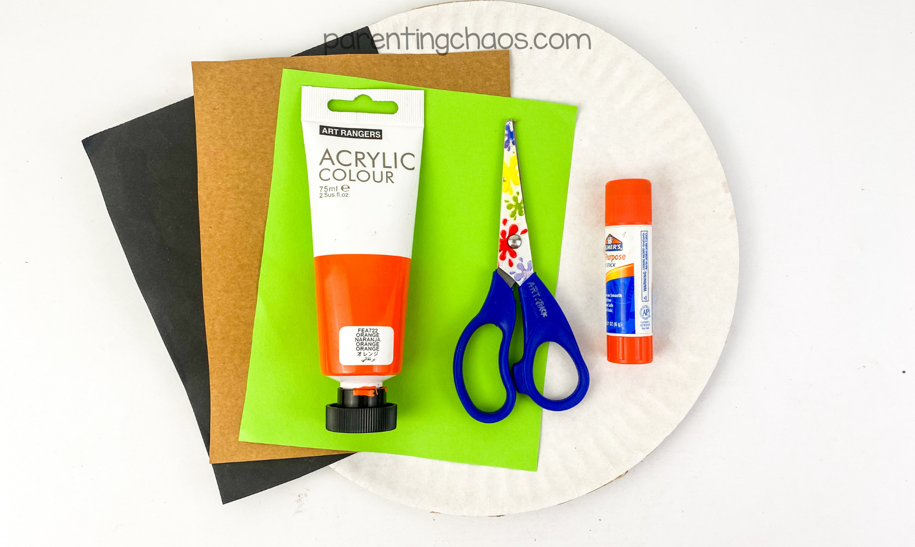 Paper Plate Jack-o'-Lantern Craft ⋆ Parenting Chaos