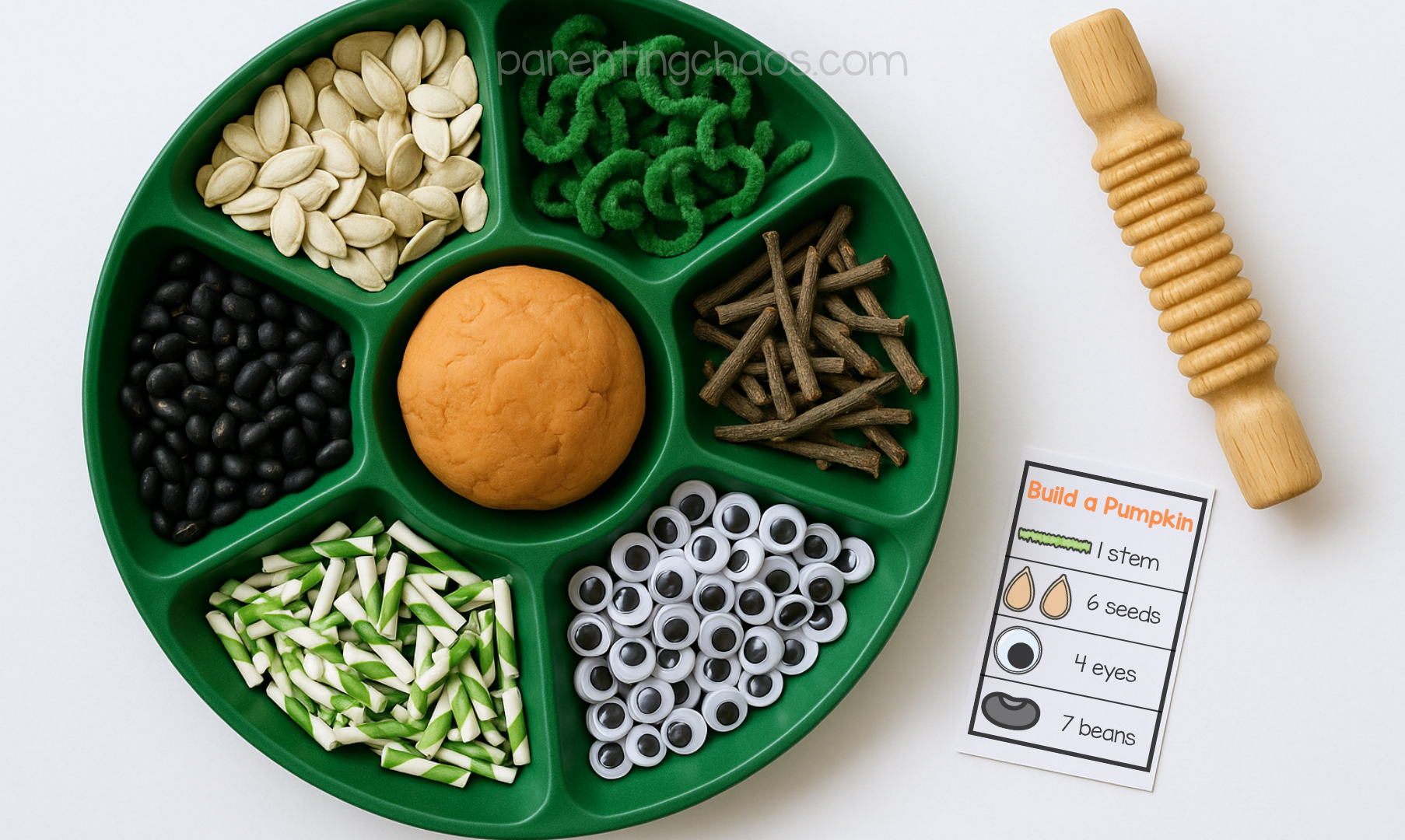 Build a Pumpkin Play Dough Tray ⋆ Parenting Chaos