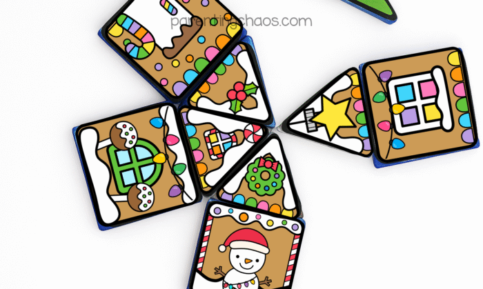Build a Gingerbread House Magnetic Tile Printable ⋆ Parenting Chaos