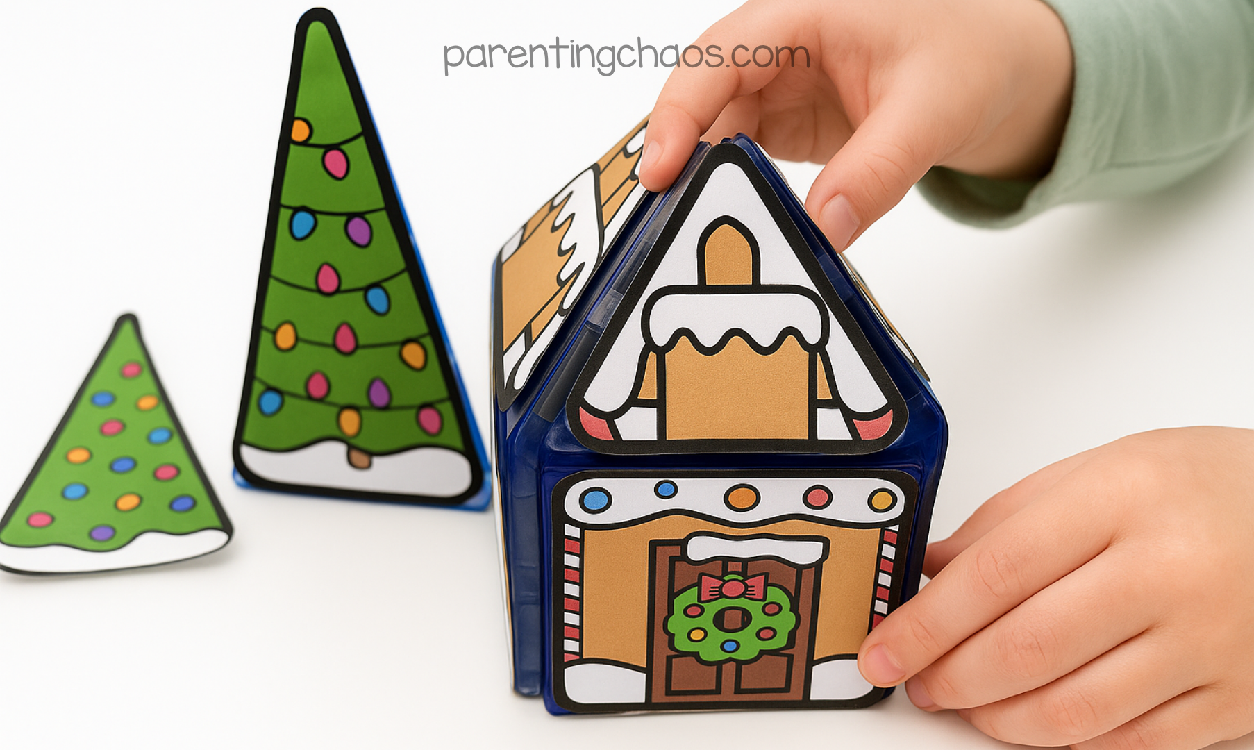 Build a Gingerbread House Magnetic Tile Printable ⋆ Parenting Chaos